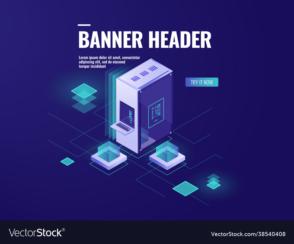 Server room web hosting isometric icon datacenter Vector Image