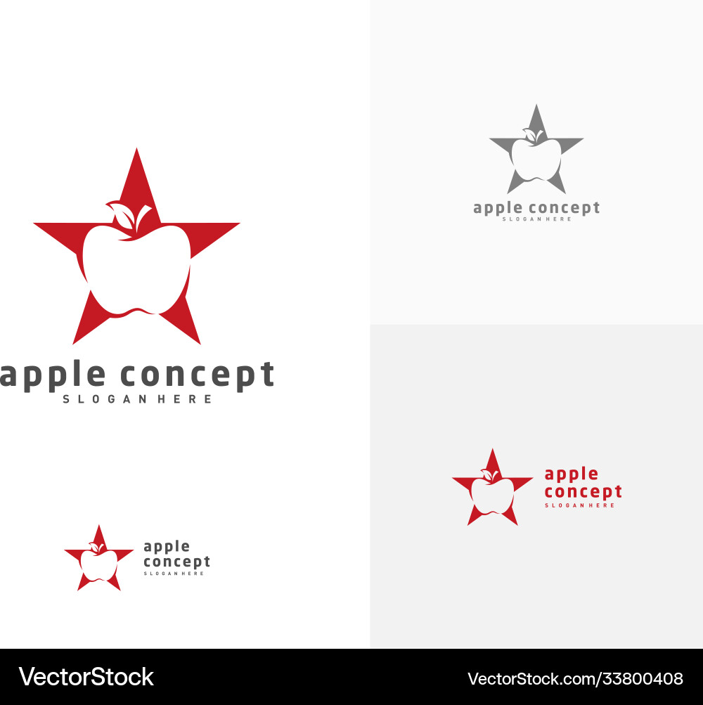 Star apple logo design template fruits icon Vector Image