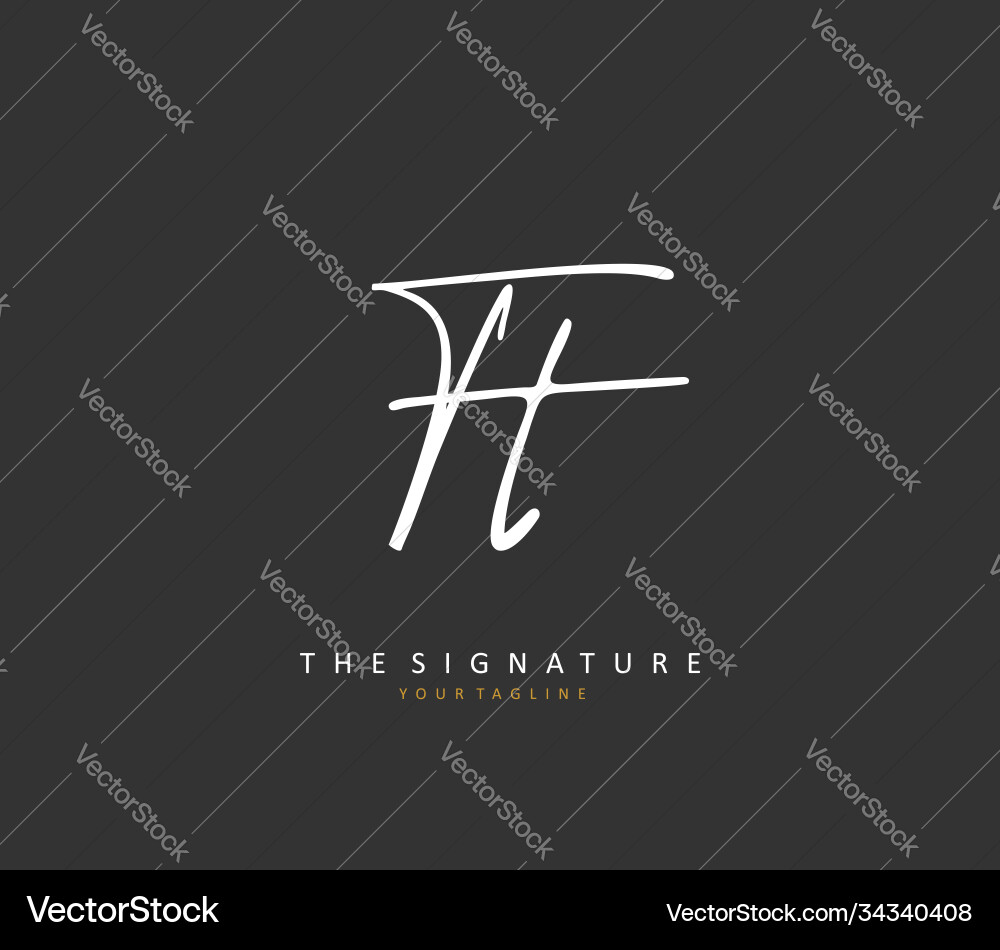 T tt initial letter handwriting and signature Vector Image