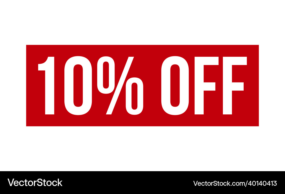 10 off rubber stamp red off rubber grunge Vector Image
