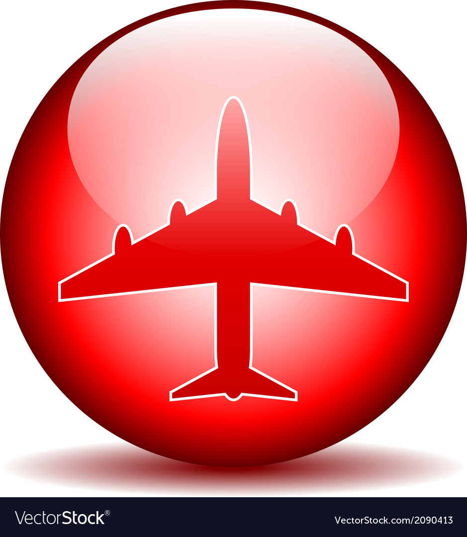 Airplane button Royalty Free Vector Image - VectorStock