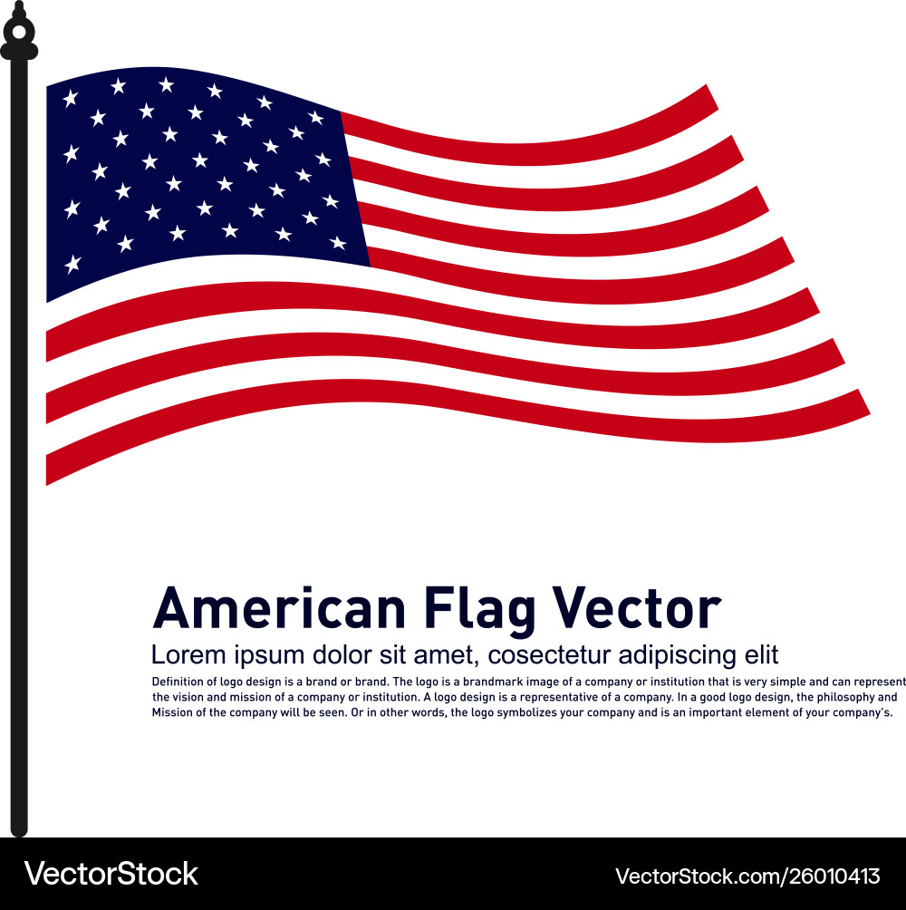 American flag design template icon symbol Vector Image