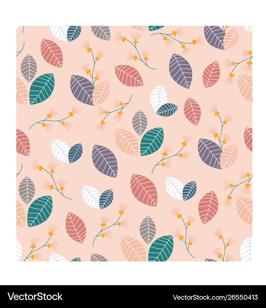 Autumn colorful leaves in a seamless pattern Vector Image