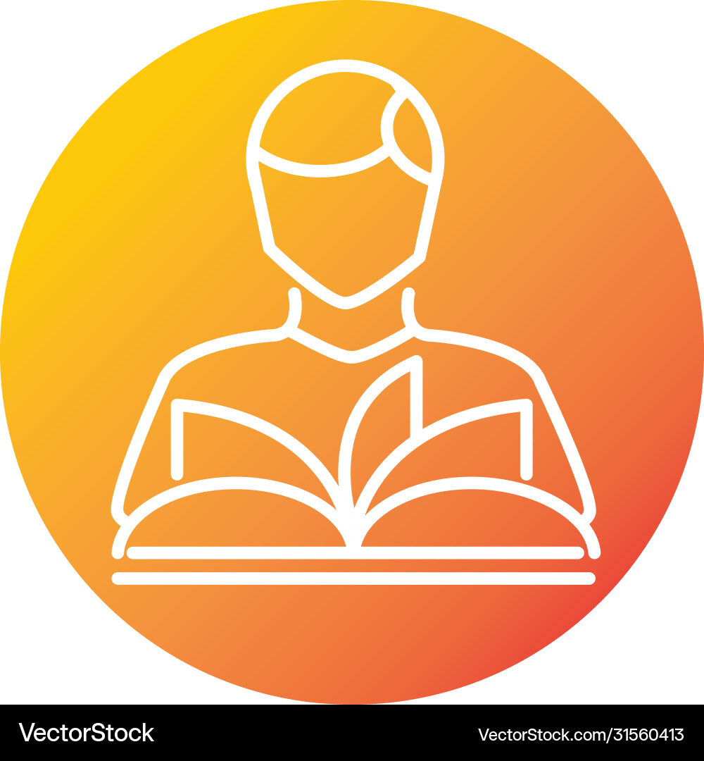 Avatar reading a book online education Royalty Free Vector
