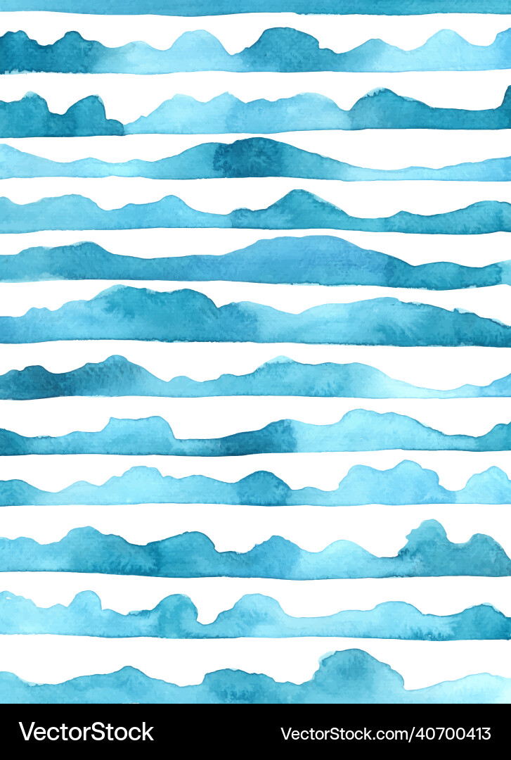 Blue water wave element watercolor background Vector Image