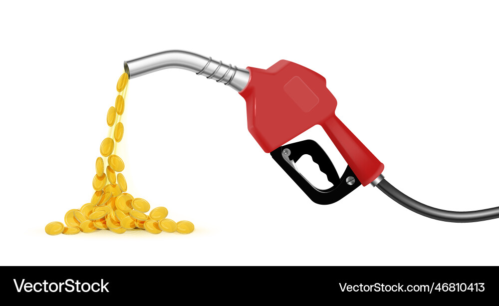 Expensive fuel gas realistic design concept Vector Image