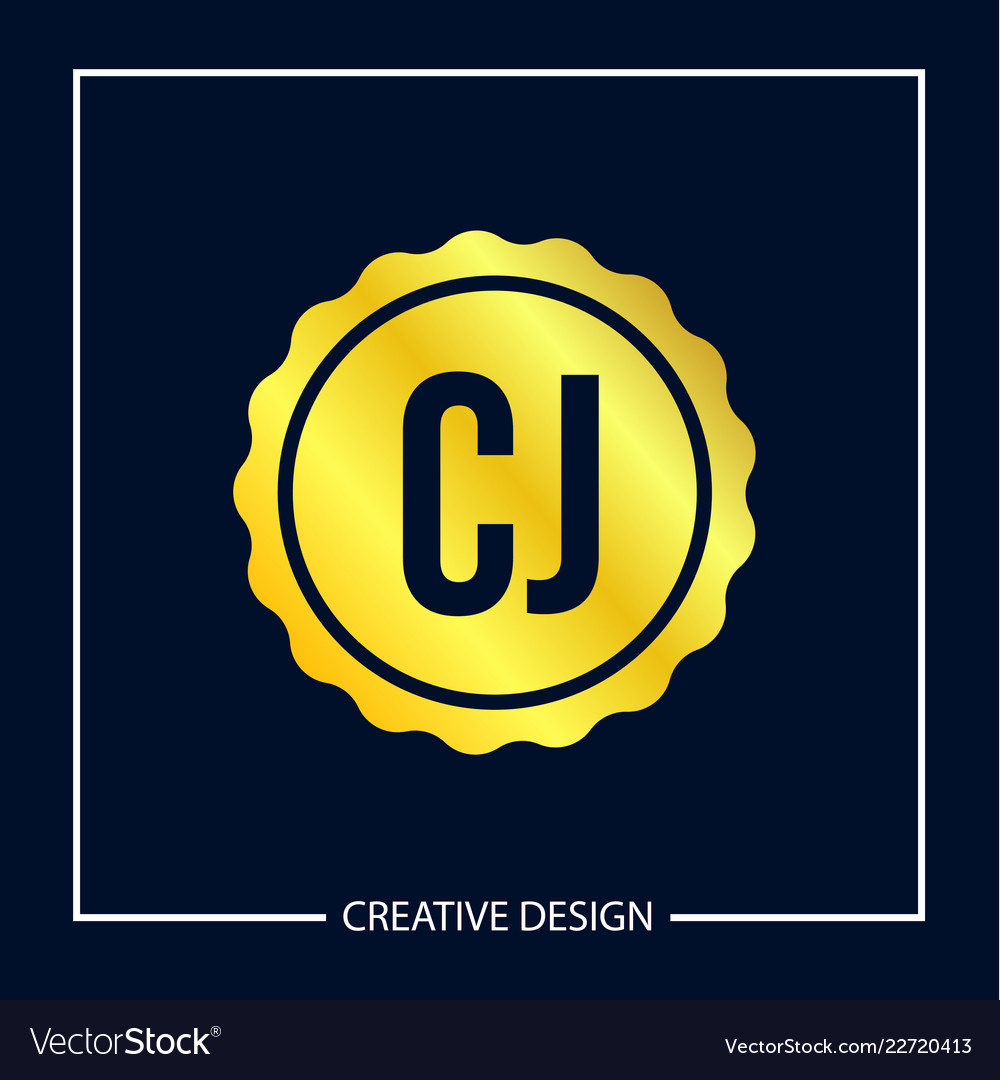 Initial letter cj logo template design Royalty Free Vector