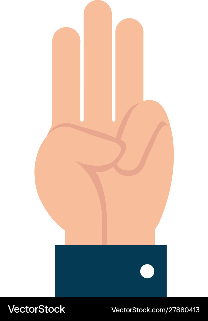 Isolated hand signal icon flat design Royalty Free Vector