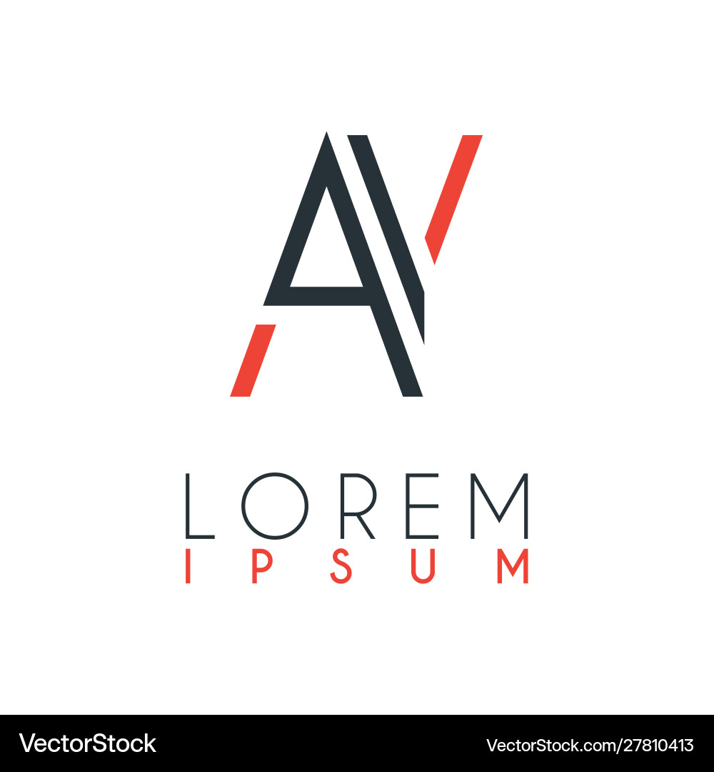 Logo between letter a and y or ay Royalty Free Vector Image