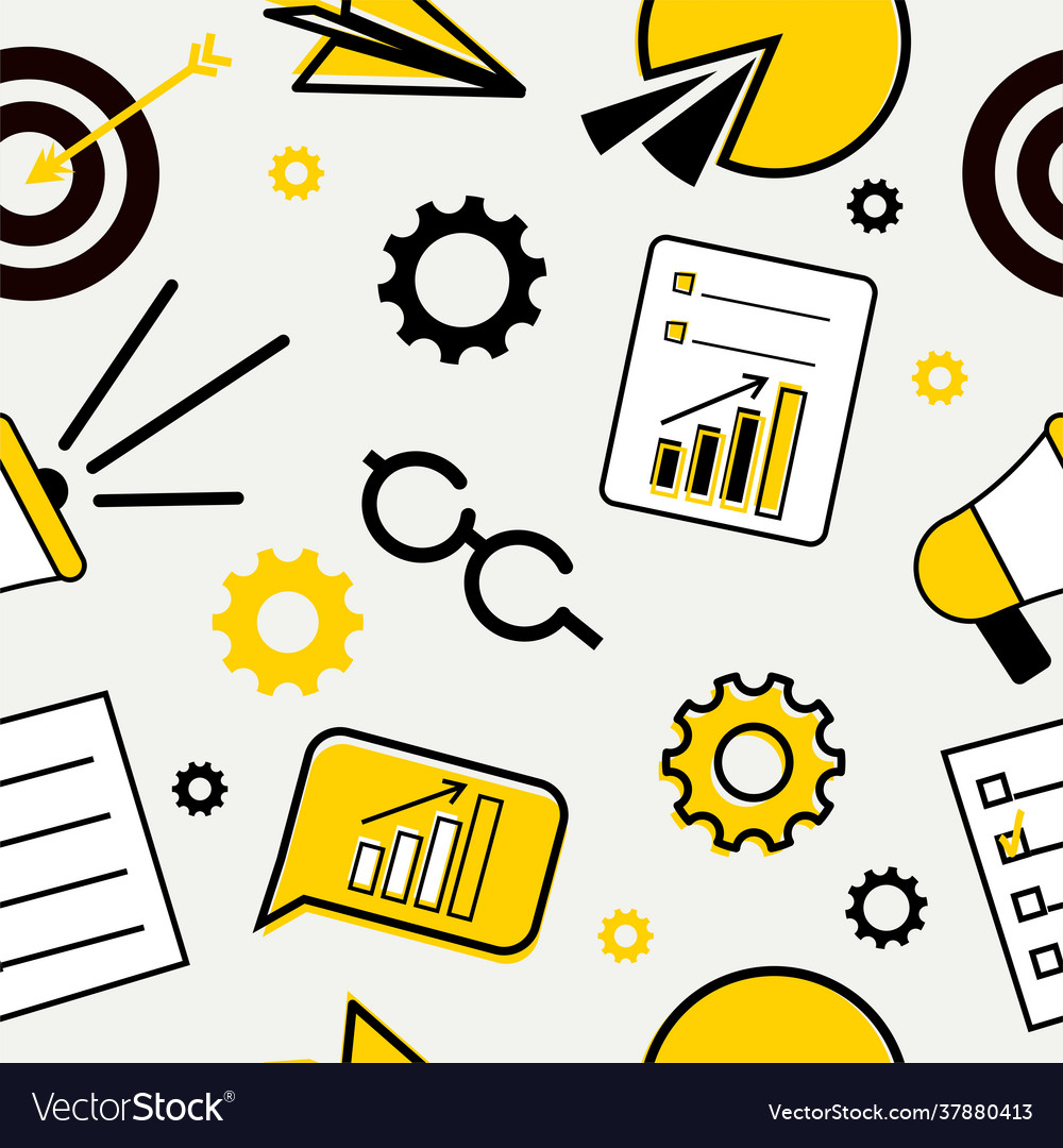 Marketing strategy in yellow Royalty Free Vector Image