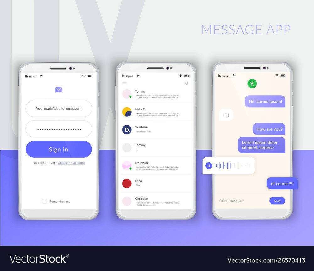 Mobile ui template set Royalty Free Vector Image