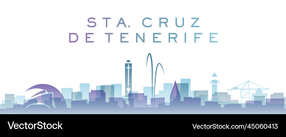 Santa cruz tenerife transparent layers gradient Vector Image