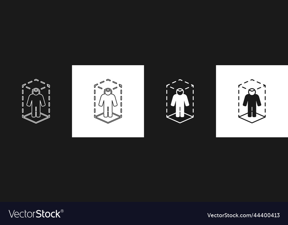 Set 3d modeling icon isolated on black and white Vector Image