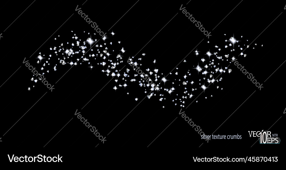 Shiny wavy strip sprinkled with crumbs silver Vector Image