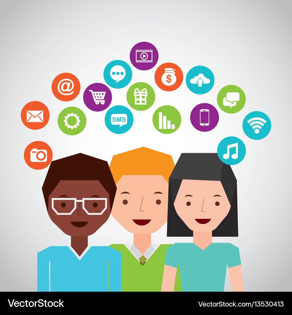 Social media network icons Royalty Free Vector Image