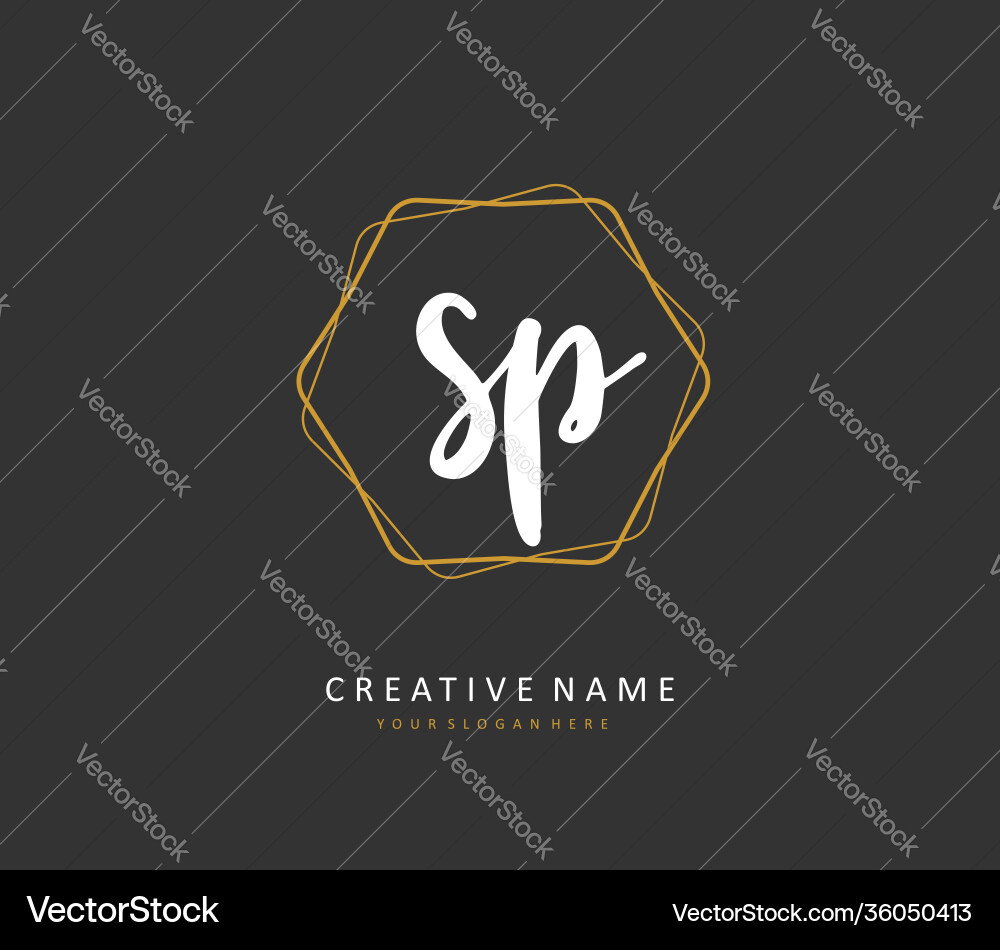 Sp initial letter handwriting and signature logo Vector Image