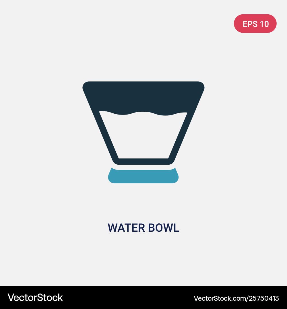 Two color water bowl icon from tools and utensils Vector Image
