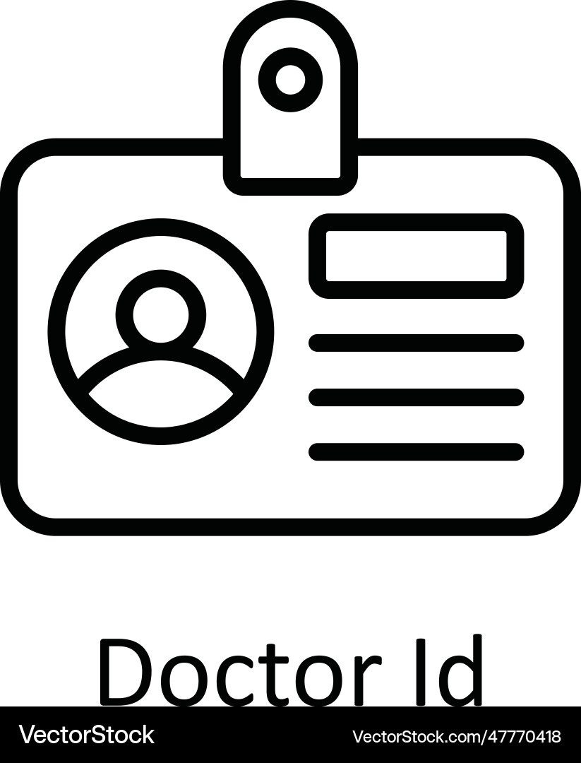 Doctor id outline icon design Royalty Free Vector Image