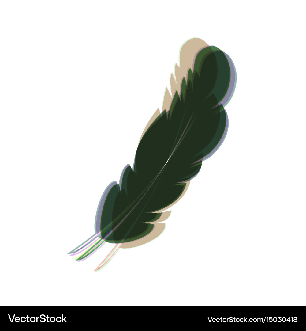 Feather sign colorful icon Royalty Free Vector Image