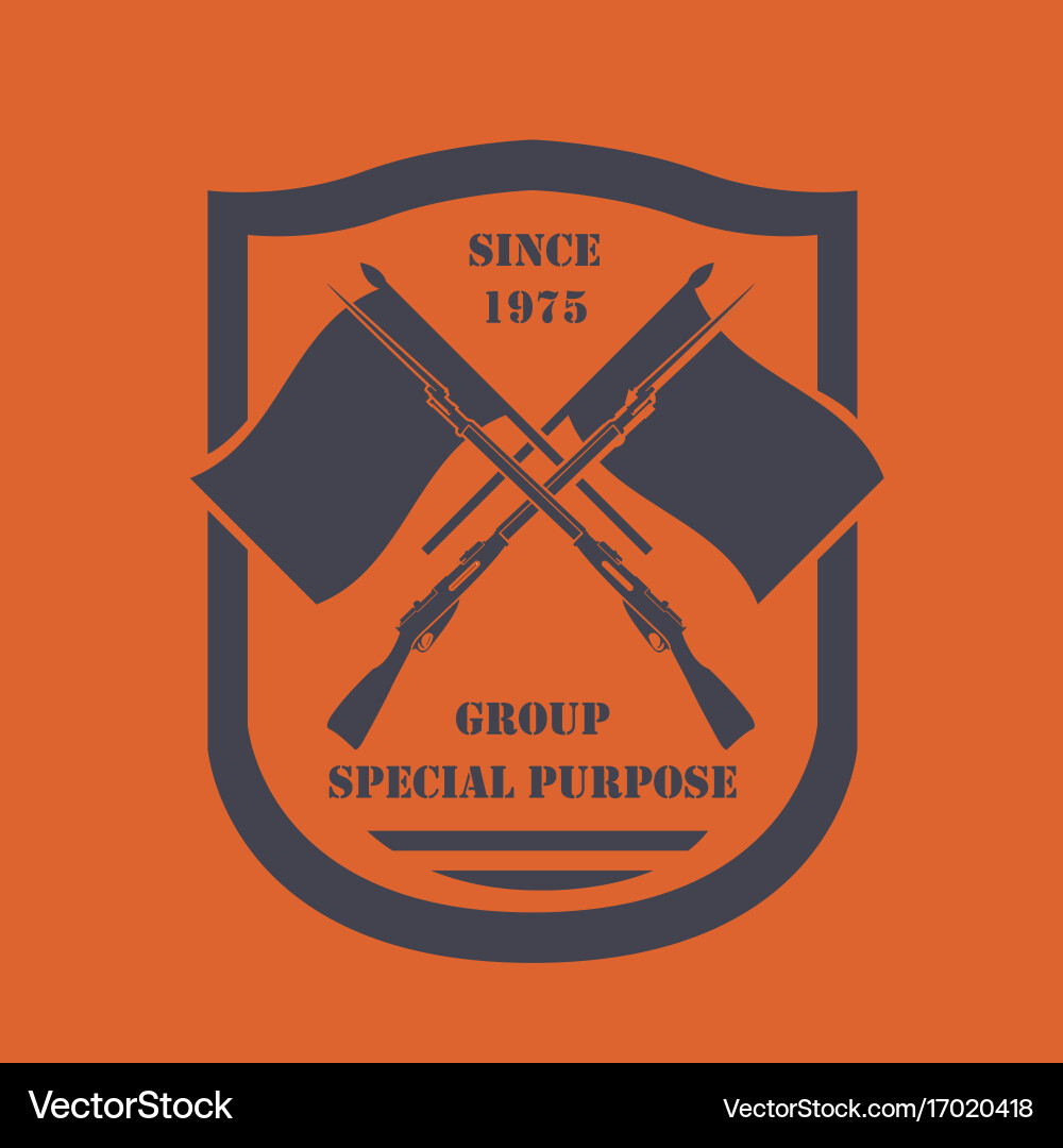 Firearm logo template guns rifles badge flat Vector Image