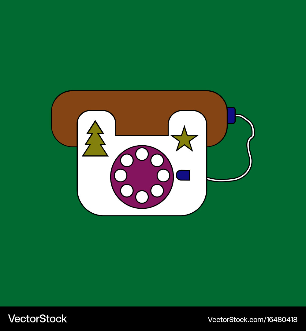 Flat icon design collection landline phone Vector Image