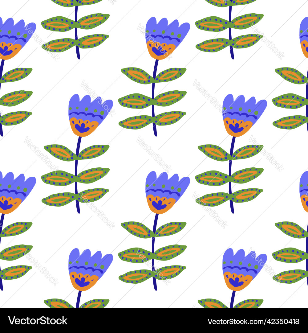 Folk art floral seamless pattern small flower Vector Image
