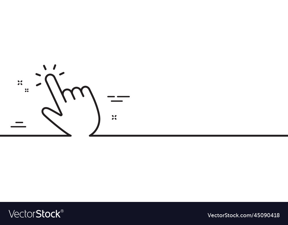 Hand Cursor Line Icon Click Action Sign Royalty Free Vector