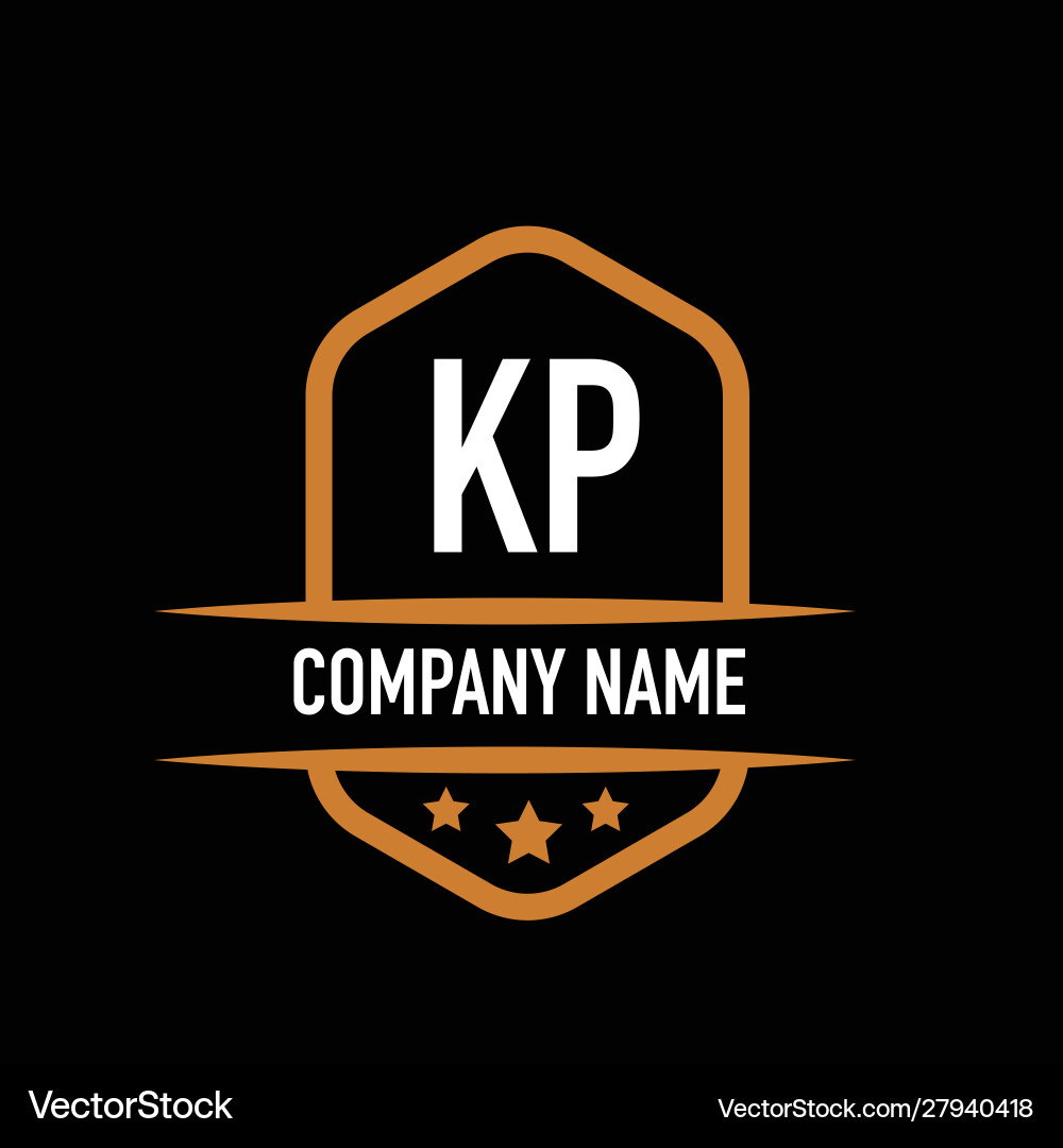 Initial letter kp vintage logo concept graphic Vector Image