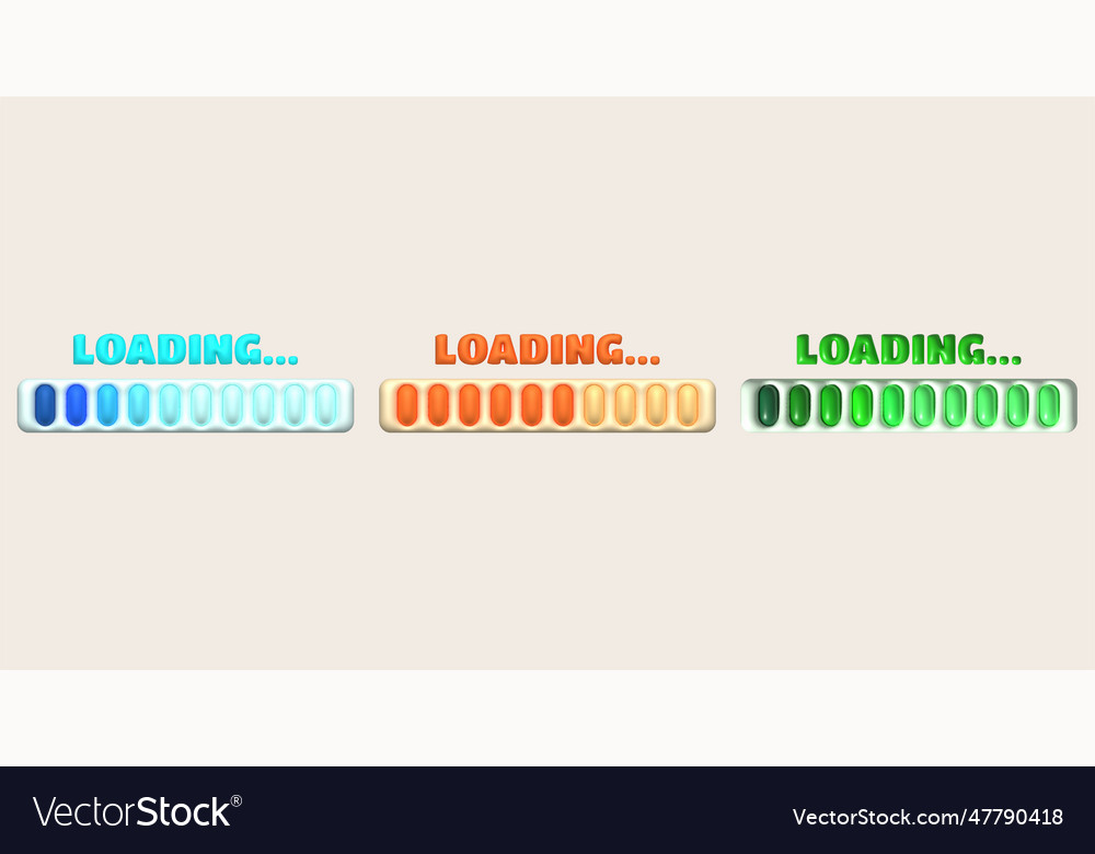Loading bar and progress visualization Royalty Free Vector