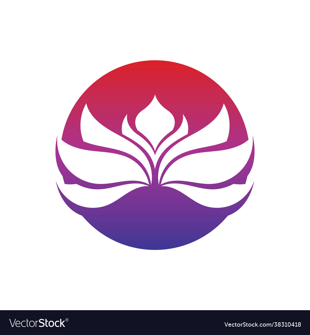 Lotus flowers design logo template Royalty Free Vector Image
