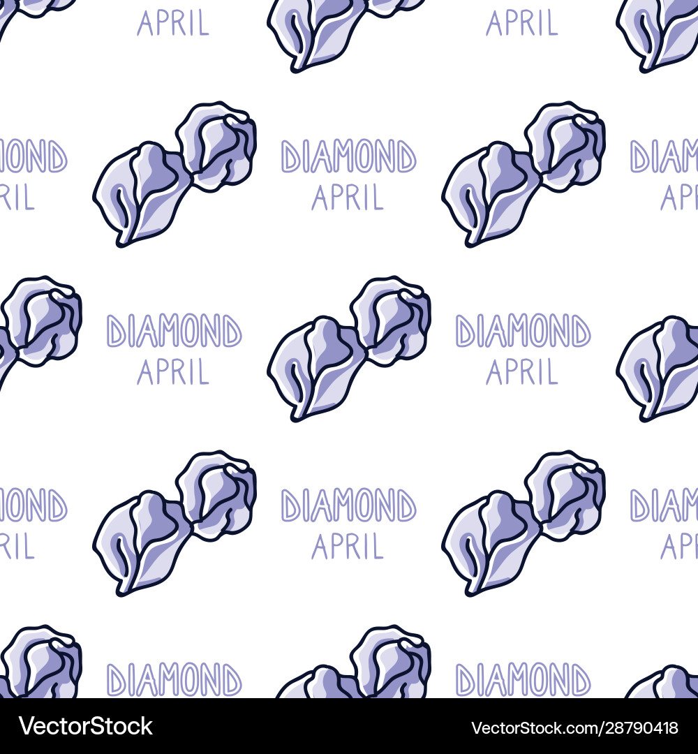 Mystical diamond april birth stone seamless Vector Image