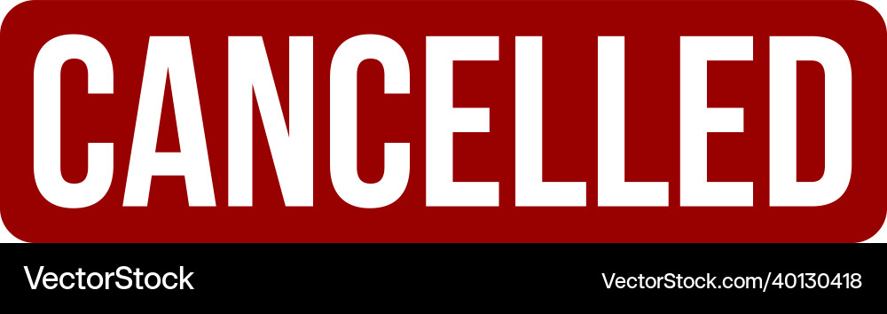 Red cancelled rubber stamp isolated on white Vector Image