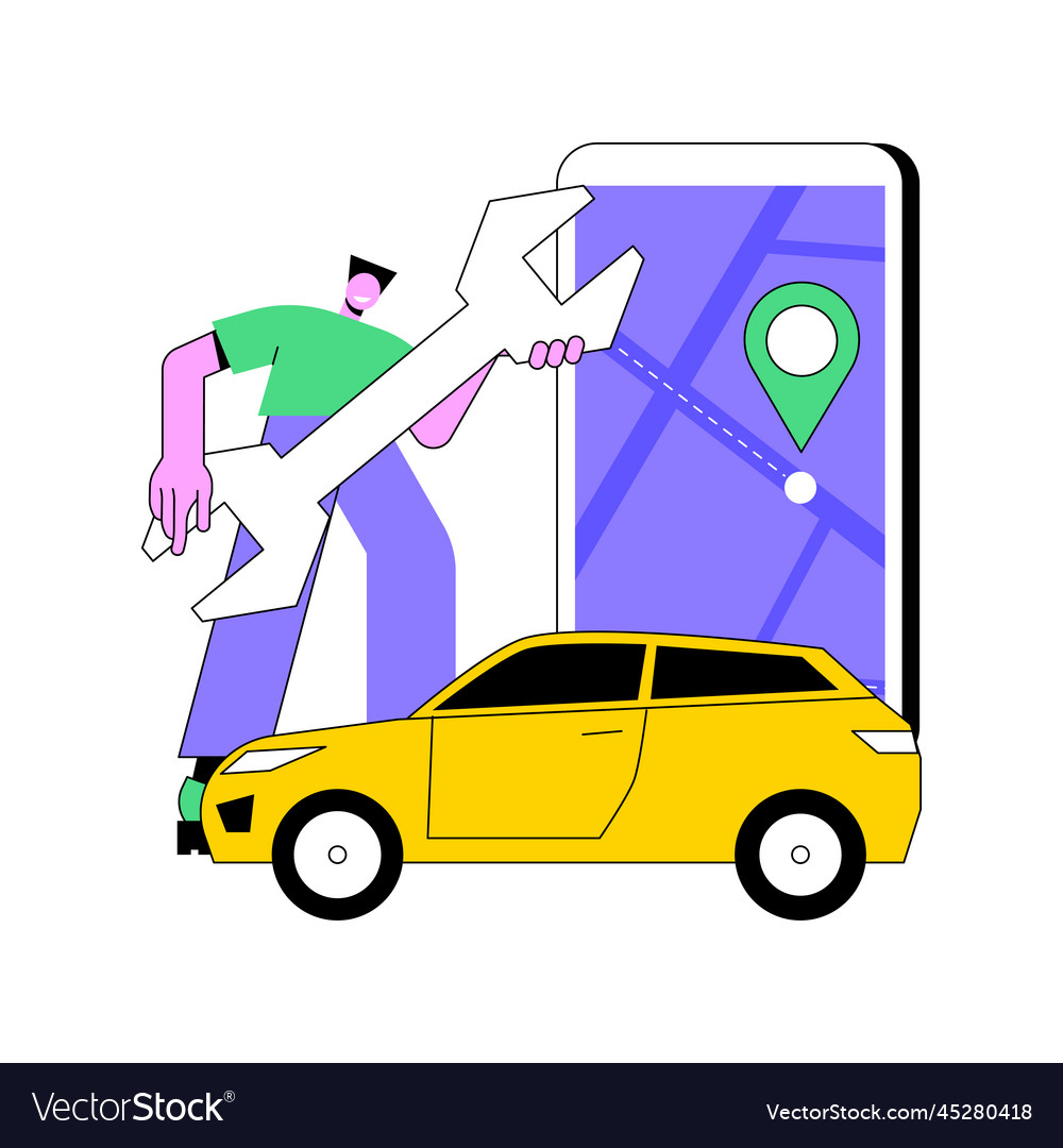 Roadside service abstract concept Royalty Free Vector Image