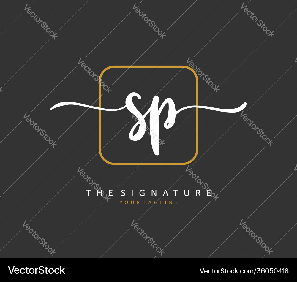 Sp initial letter handwriting and signature logo Vector Image