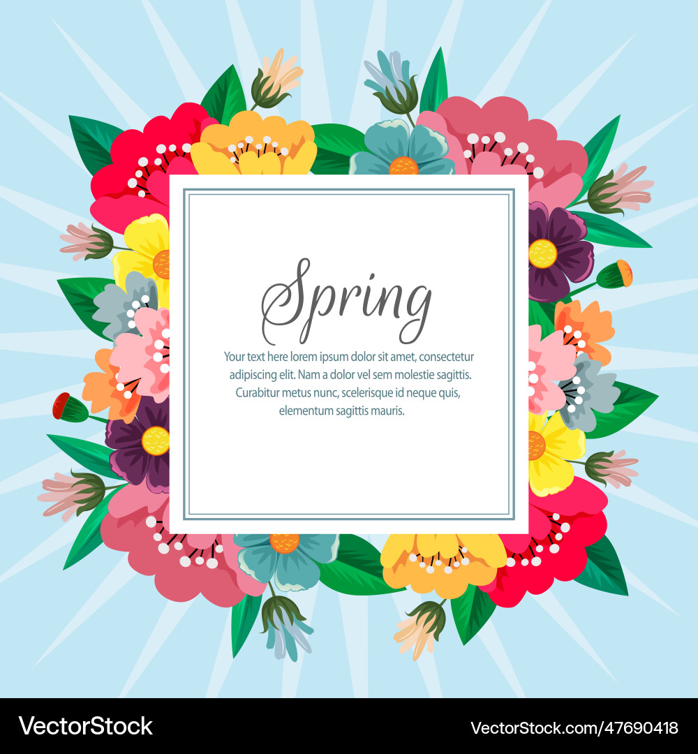 Spring nature season with flower flat style Vector Image