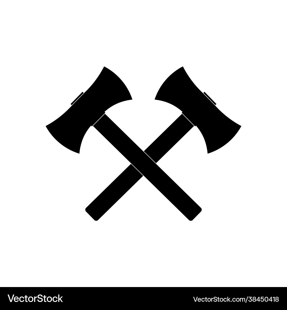 Two axes in black on a white background Royalty Free Vector