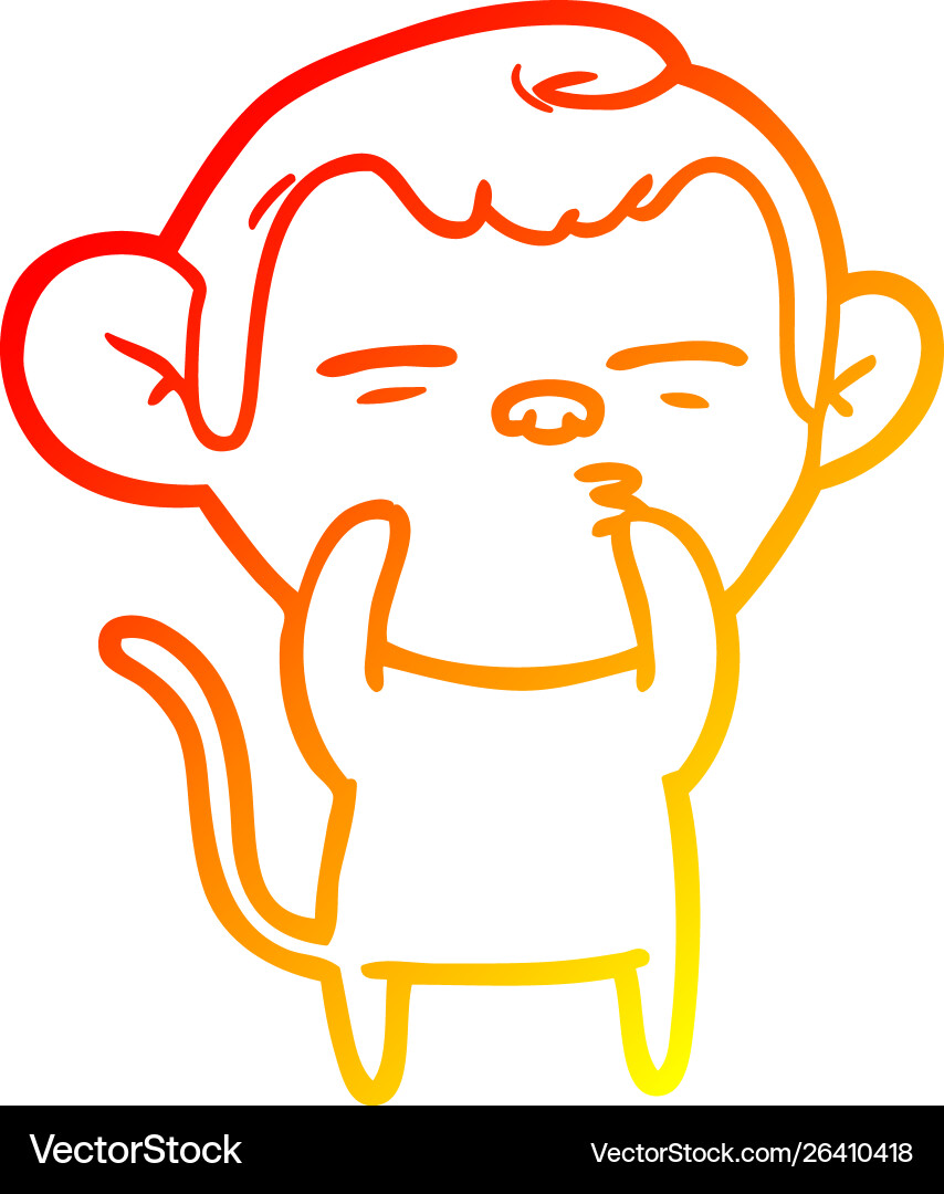 Warm gradient line drawing cartoon suspicious Vector Image