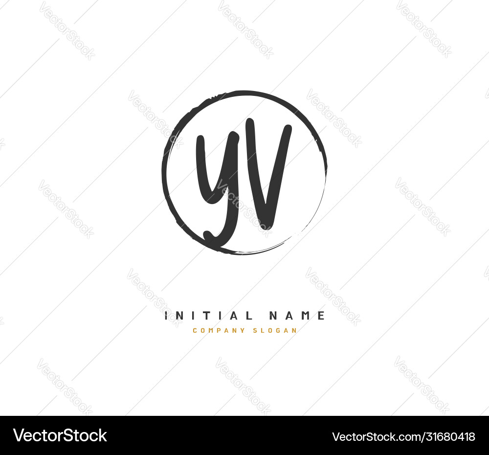 Y v yv beauty initial logo handwriting logo Vector Image