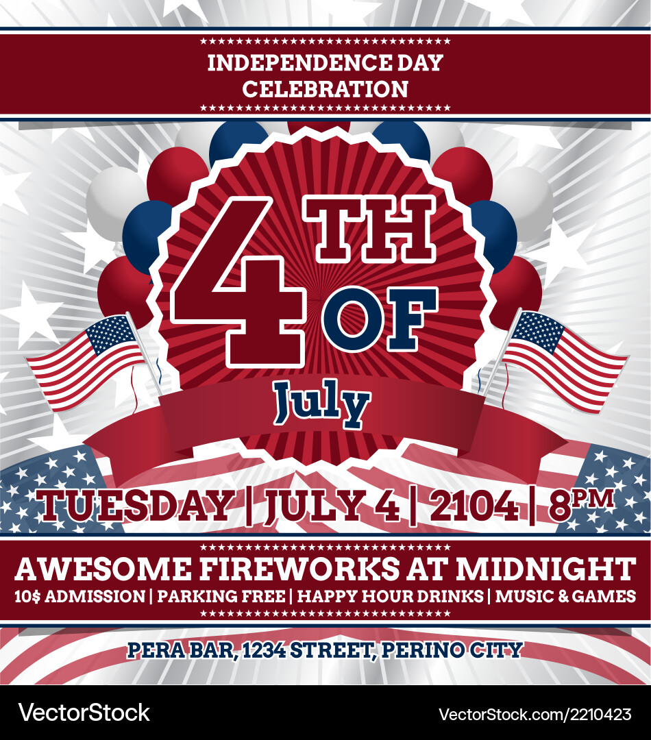 4th of july design Royalty Free Vector Image - VectorStock