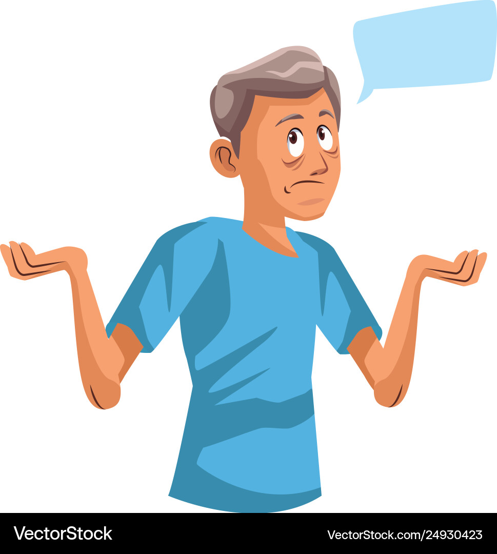 Alzheimer old man cartoon Royalty Free Vector Image
