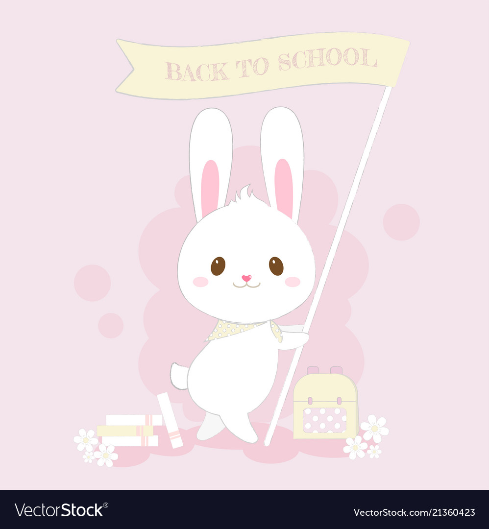 Back to school cute bunny hand drawn style Vector Image