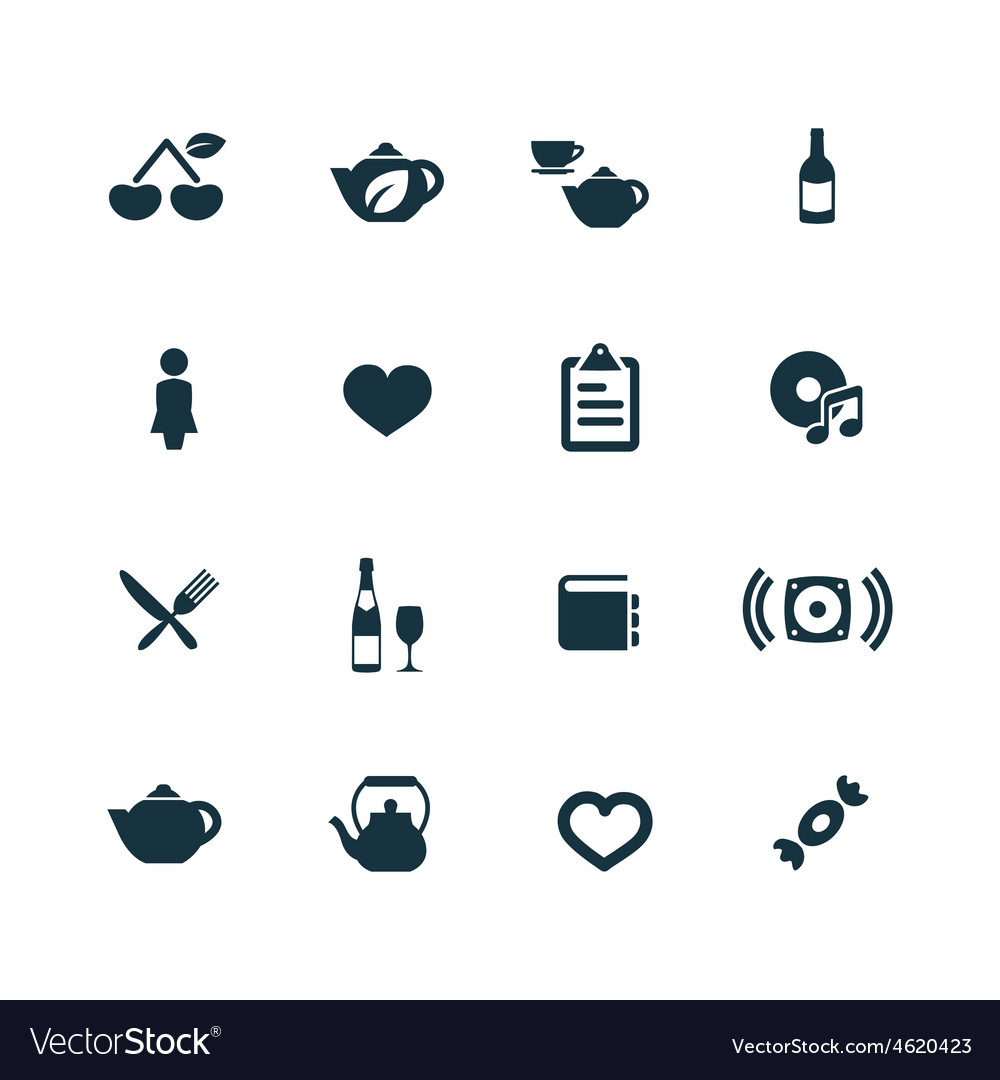 Cafe icons set Royalty Free Vector Image - VectorStock