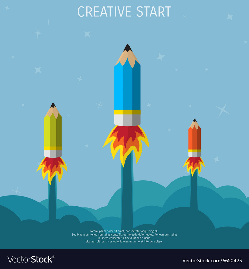 Creative start concept flat Royalty Free Vector Image