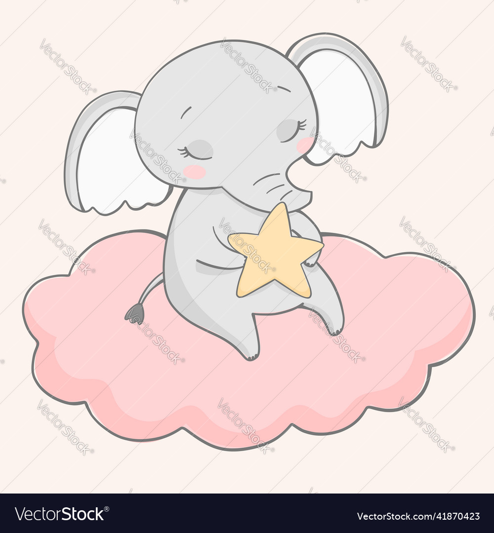 Cute elephant Royalty Free Vector Image - VectorStock