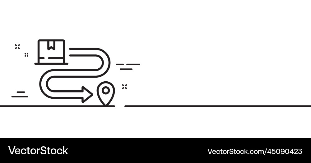 Delivery service line icon package location sign Vector Image