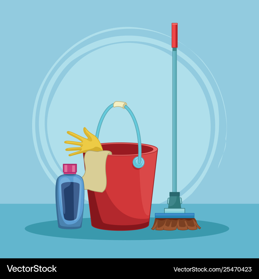Housekeeping cleaning cartoon Royalty Free Vector Image