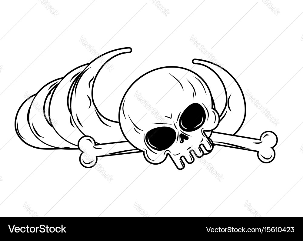 Human remains isolated bones skeleton and skull Vector Image