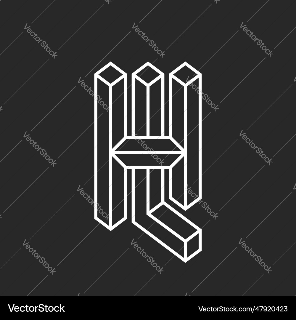 Letters hl or lh initials logo hipster monogram Vector Image