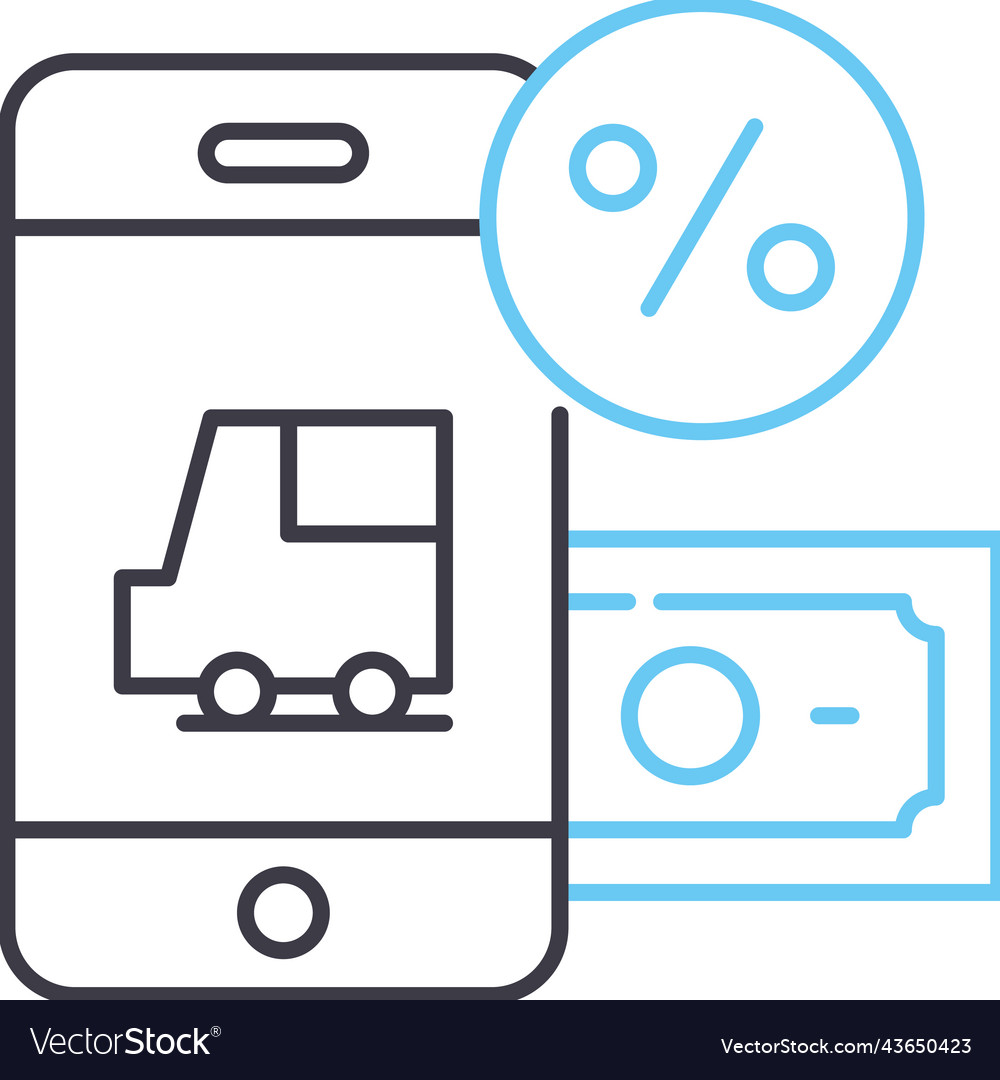 Online store line icon outline symbol Royalty Free Vector