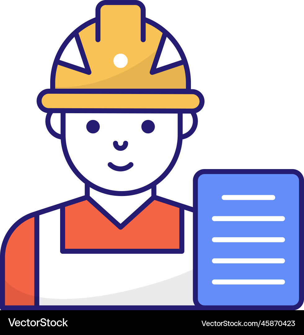 Project manager fill outline icon style ill Vector Image